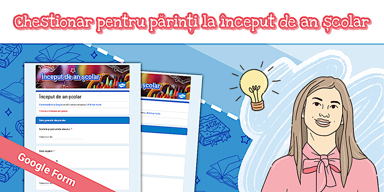 Început de an școlar: Chestionar pentru părinți – Formular