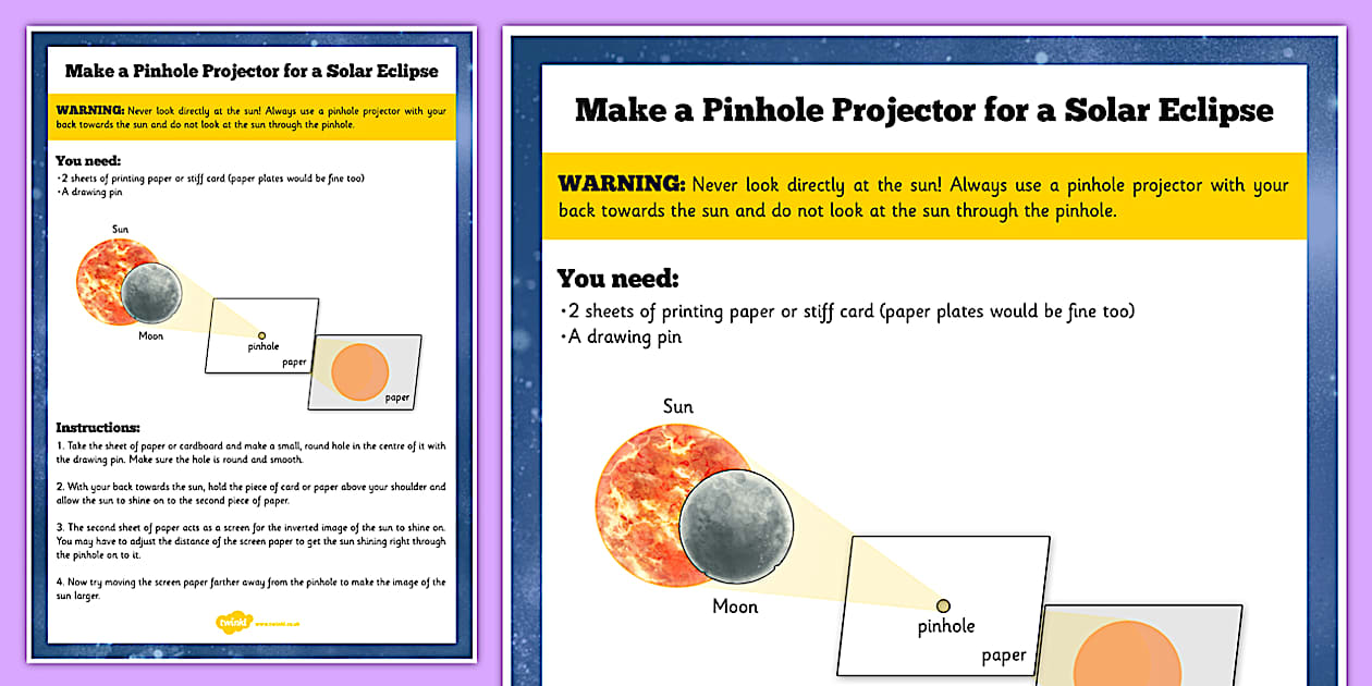 Solar Eclipse Pinhole Sun Viewer | Primary Science Resources