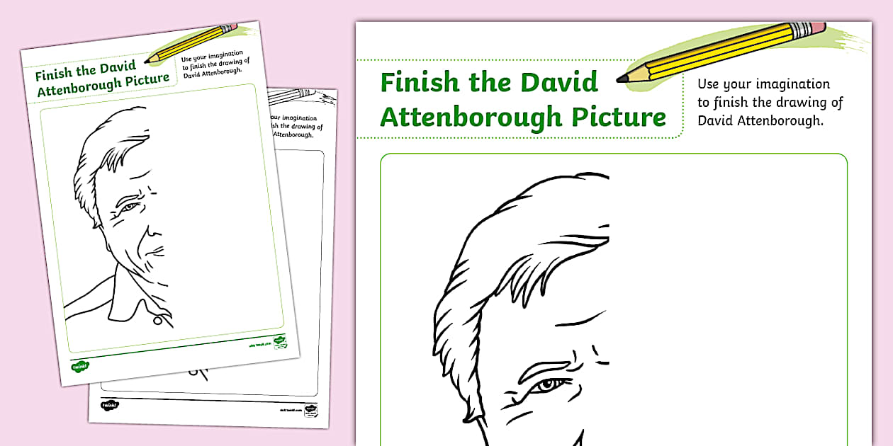 Finish the David Attenborough Picture Worksheet - Twinkl