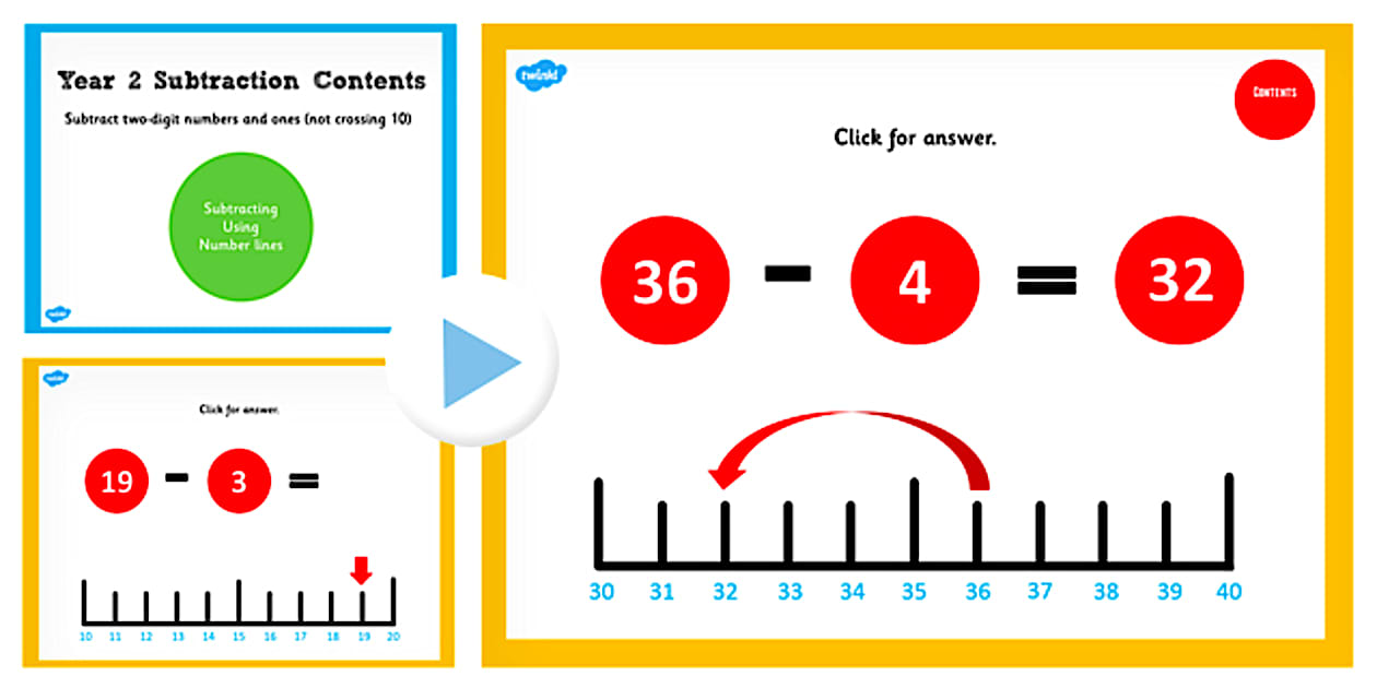 Year 2 Subtracting 2 Digit Number and Ones Not Crossing 10 Number