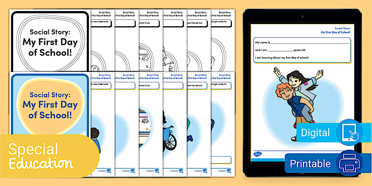 My First Day of School Social Story Booklet (teacher made)