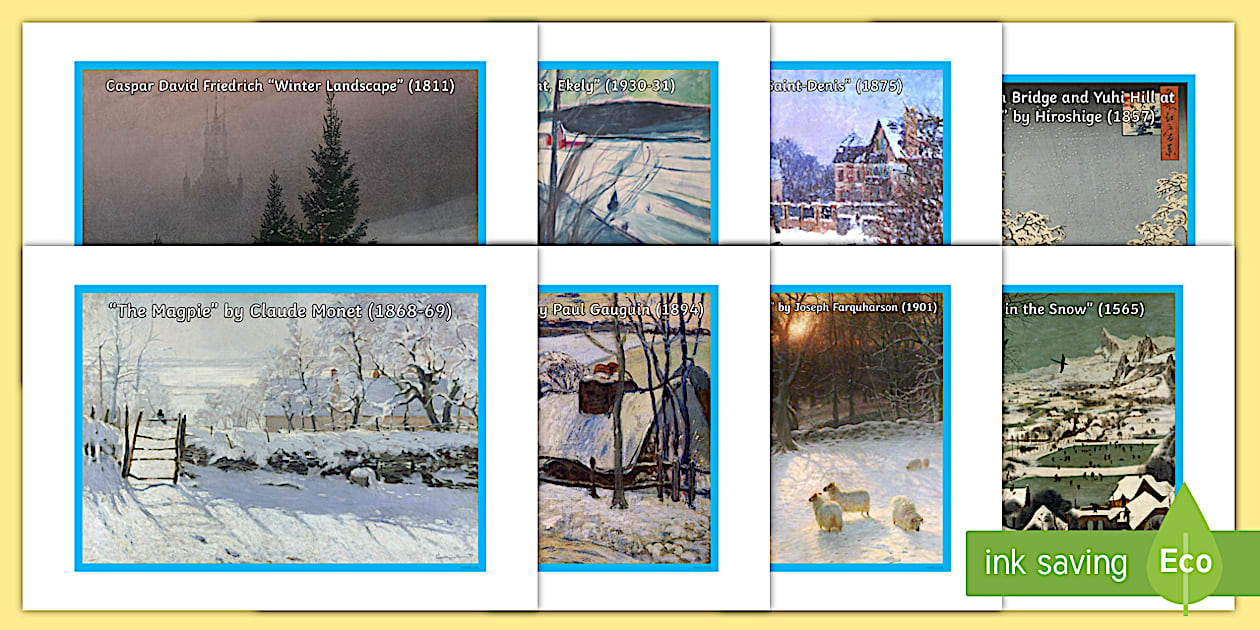 Winter Art: Winter Scenes by Famous Artists Photo Pack