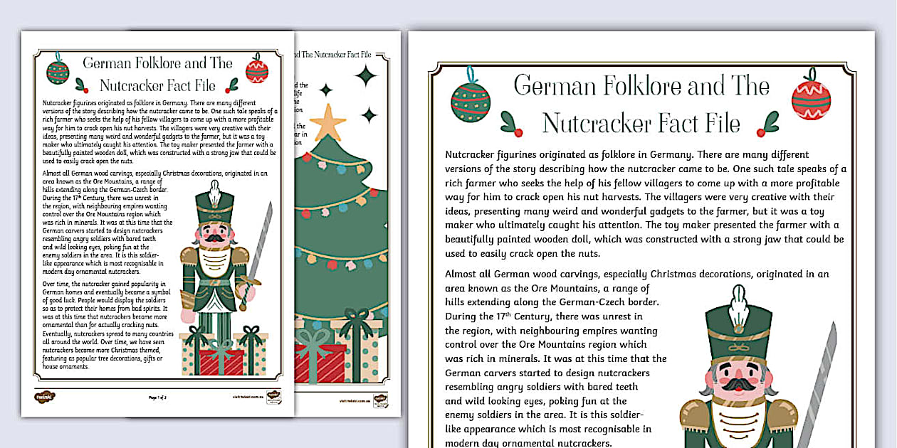German Folklore and The Nutcracker Fact File (teacher made)