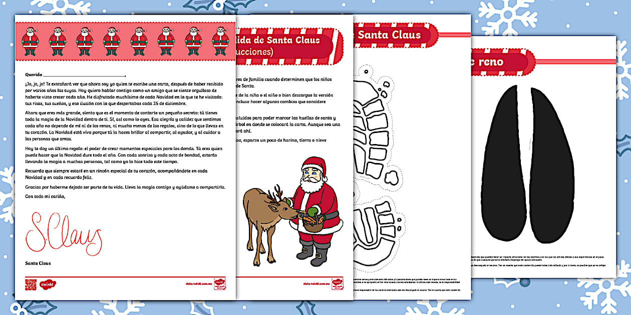 Carta de despedida de Santa Claus (teacher made) - Twinkl