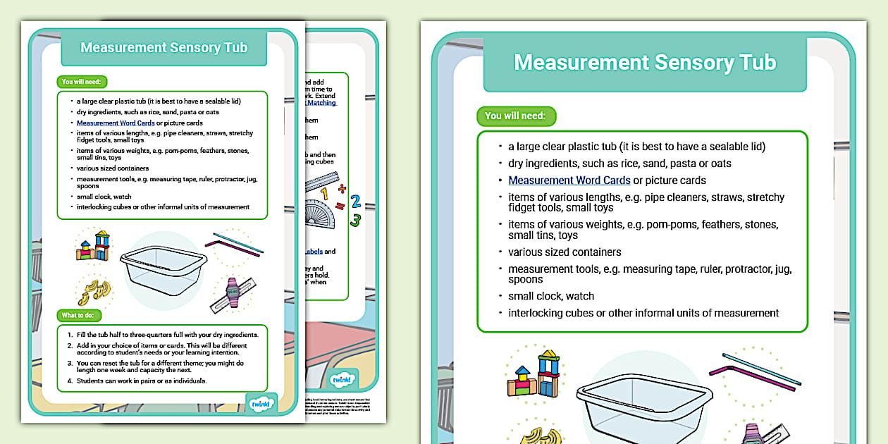 Measurement Sensory Tub (teacher made) - Twinkl