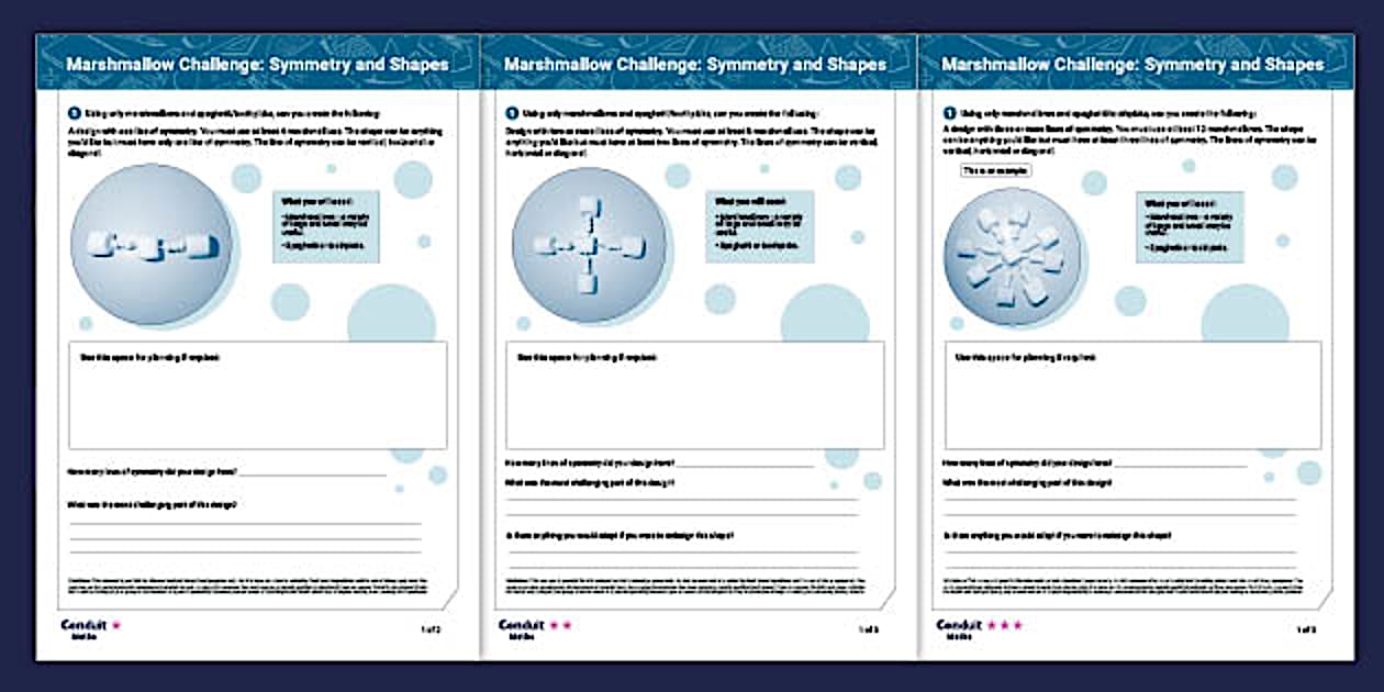 Marshmallow Challenge: Symmetry and Shapes (Teacher-Made)