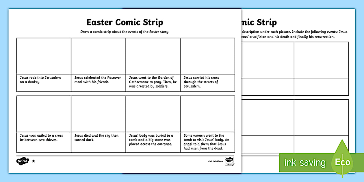Editable KS2 Easter Comic Strip Differentiated - Twinkl