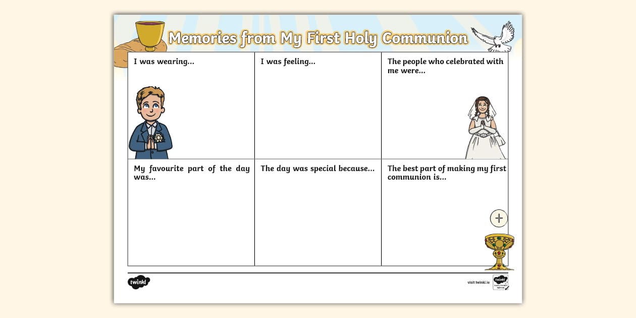 Memories From My First Communion Write-Up Worksheet - Twinkl