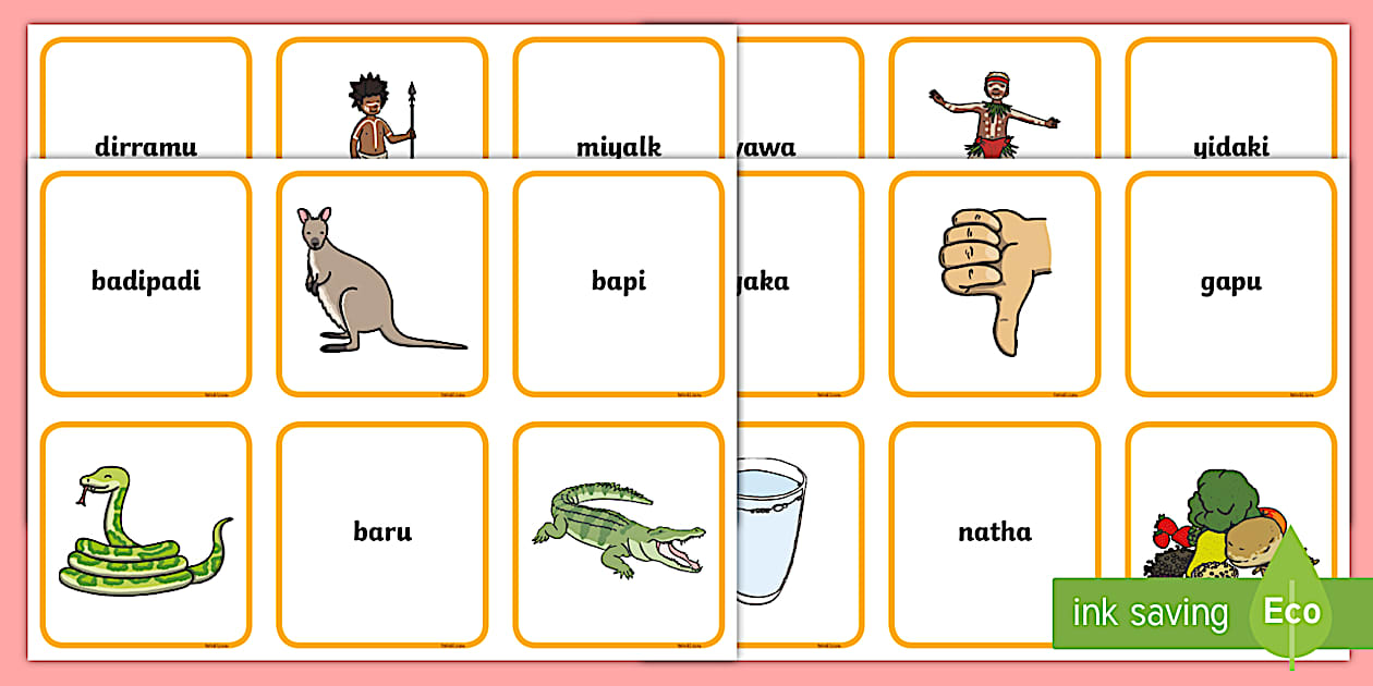 Yolngu Aboriginal Language Matching Cards - The Ways In Which ...