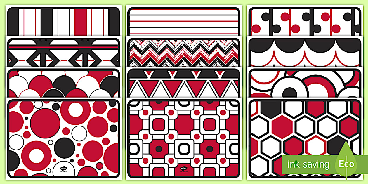 Black, White and Red High Contrast Display Posters