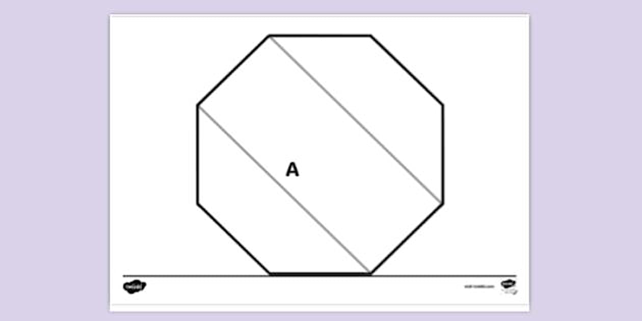Octagon Parallel Lines Colouring | Colouring Sheet - Twinkl