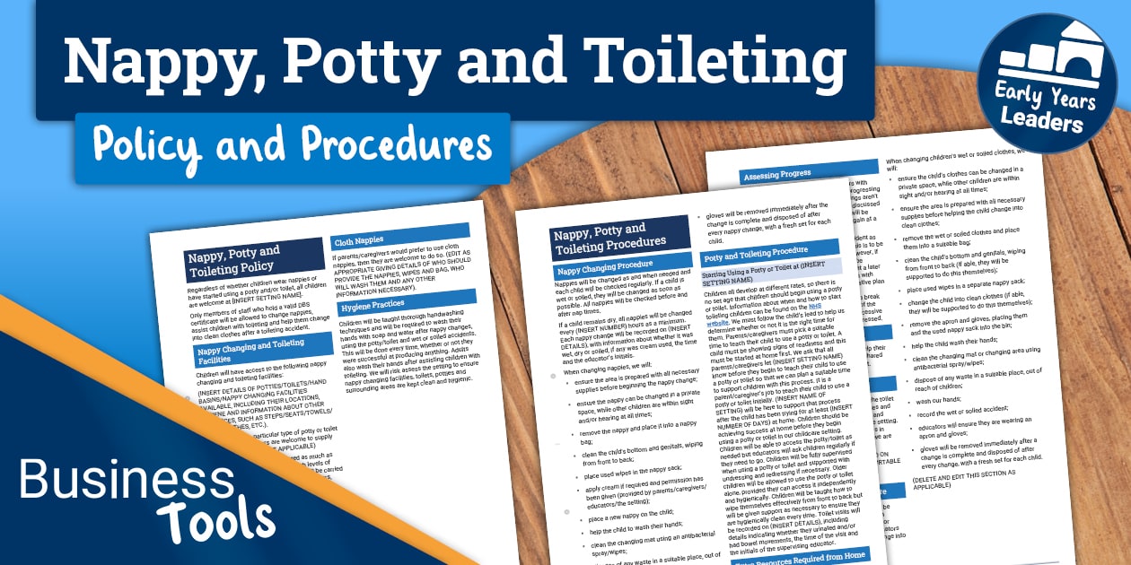 Nappy, Potty & Toileting Policy & Procedures for Early Years