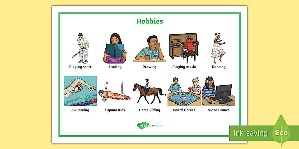 Hobbies Word Mat (Hecho por educadores) - Twinkl