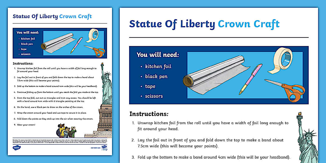 Statue of Liberty Crown Craft Activity (Teacher-Made)
