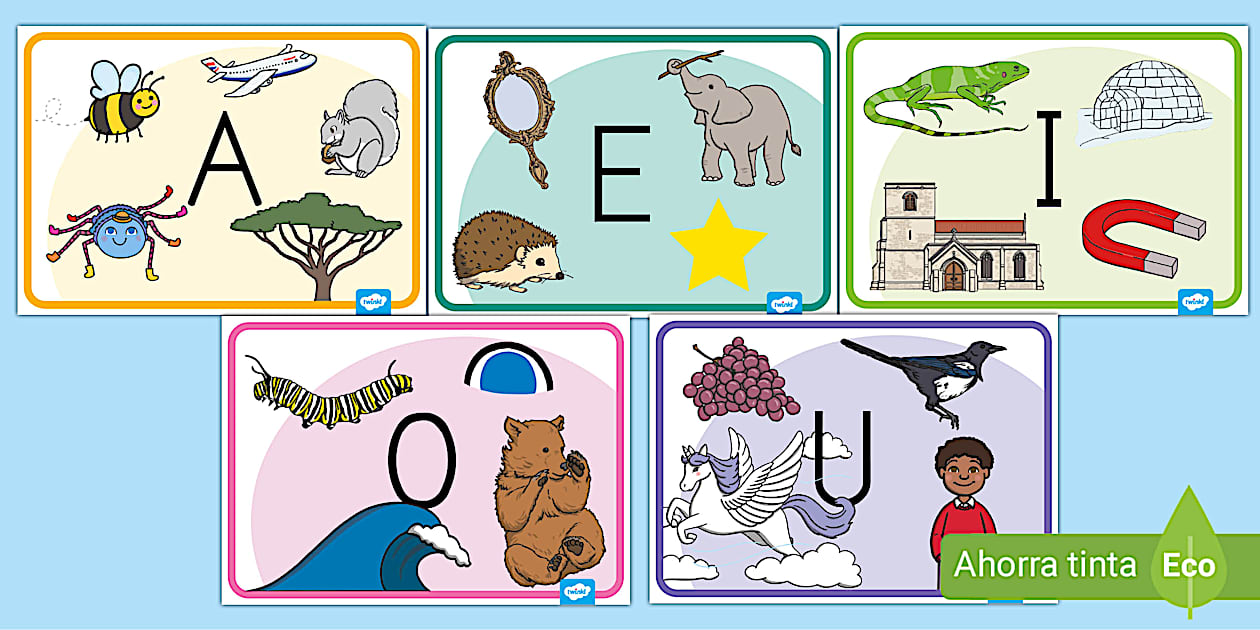 Cursive Pósters: Las vocales (teacher made) - Twinkl