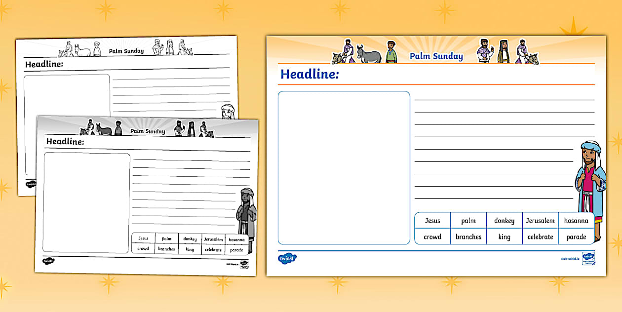 Palm Sunday Newspaper Writing Template