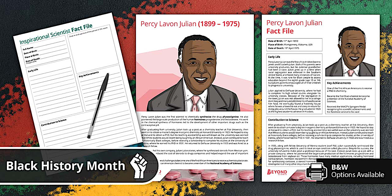 Percy Lavon Julian Poster and Fact File - Twinkl