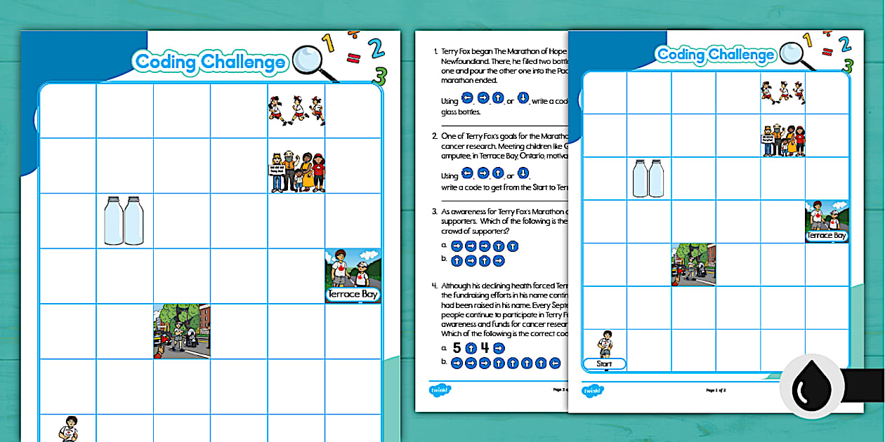 Terry Fox Coding Challenge Primary (teacher made) - Twinkl