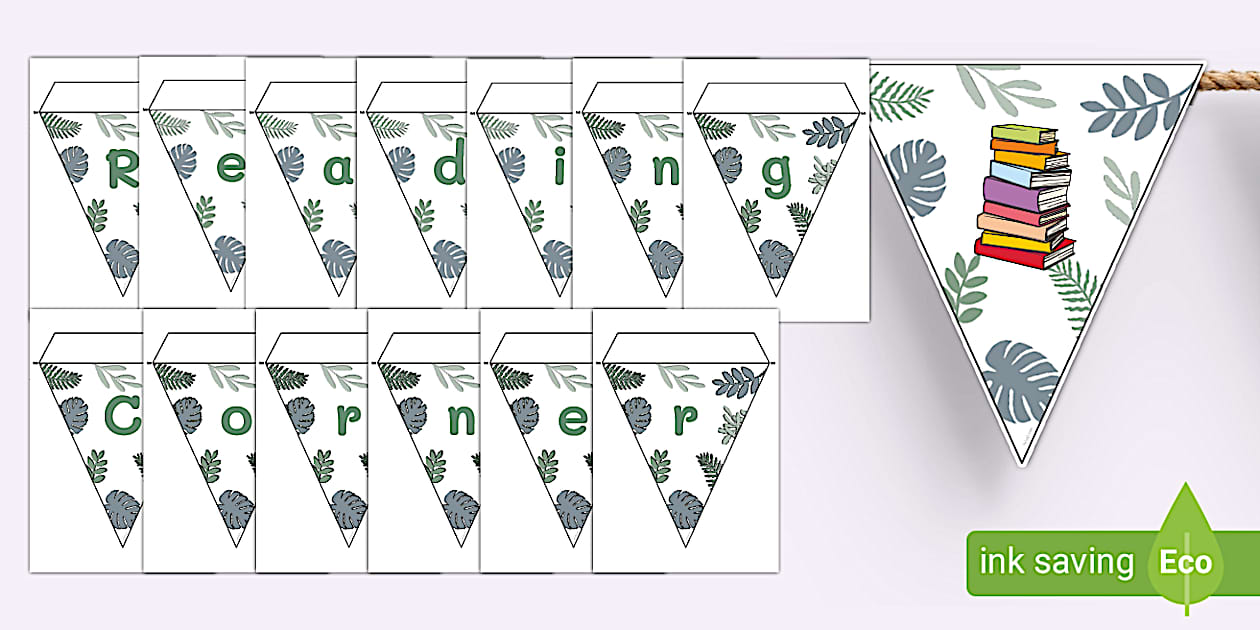 Botanical-Themed Reading Corner Continuous Provision Bunting