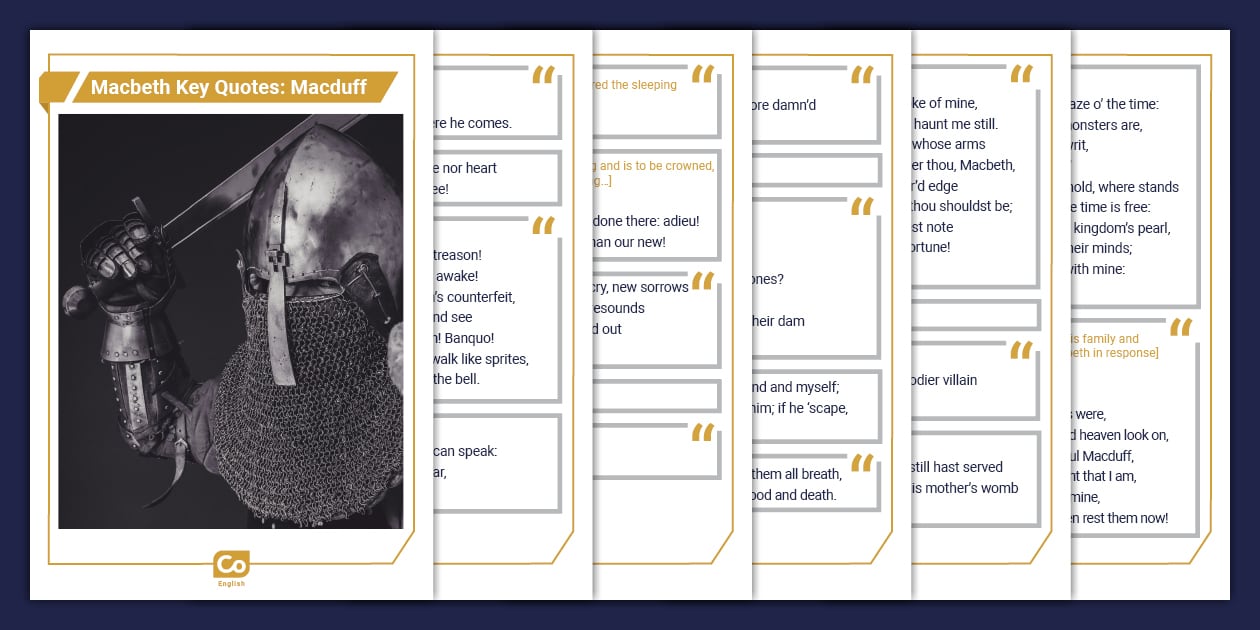 Macbeth Key Quotes: Macduff (teacher made) - Twinkl