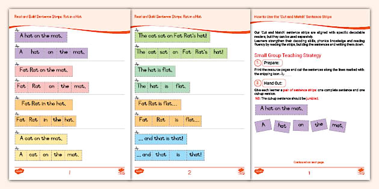 FP Phonics - -at Decodable Readers - Sentence Strips (CAPS)