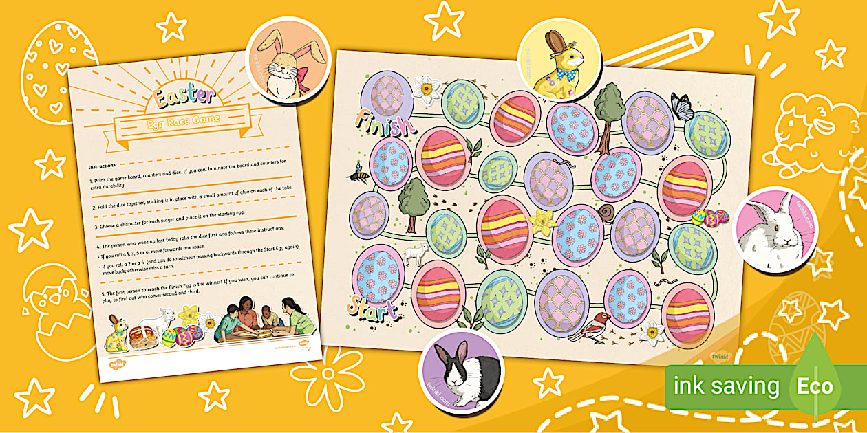 Easter Egg Race Game (Teacher-Made) - Twinkl