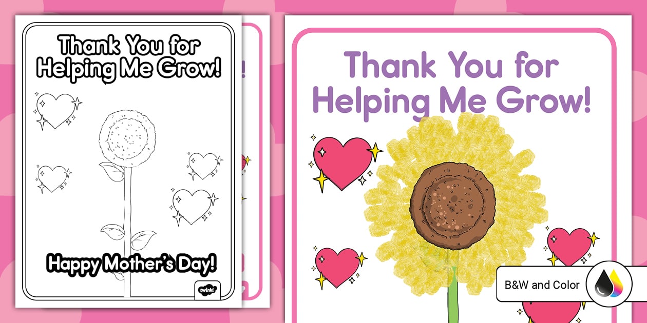 Thank You for Helping Me Grow! Mother’s Day Poster