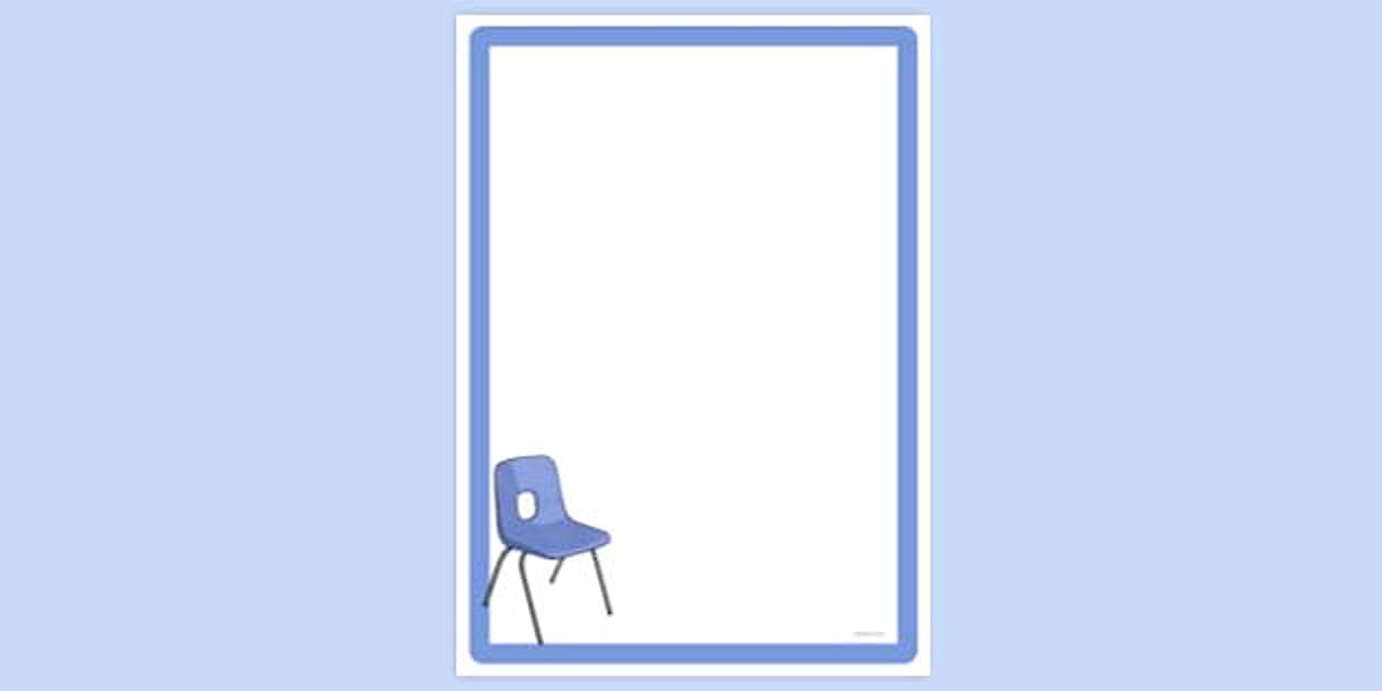 Simple Blank Brand New Shiny Chair Page Border | Twinkl