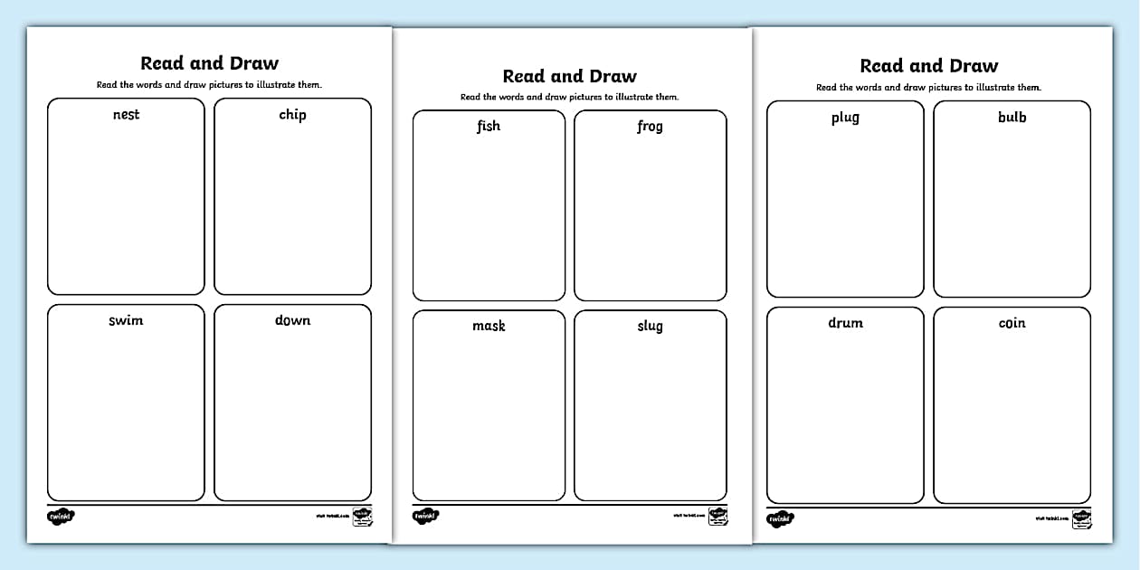 CVCC and CCVC Worksheets: Read and Draw (teacher made)