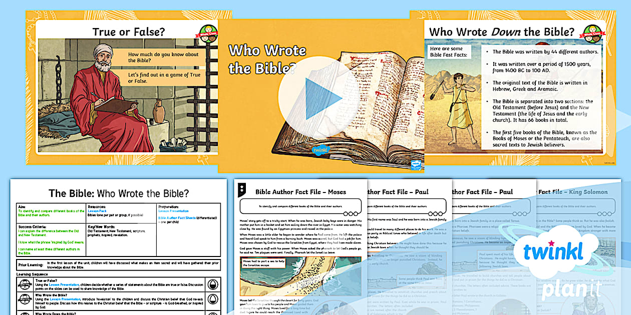 Who Wrote the Bible? | Books of the Bible Worksheets