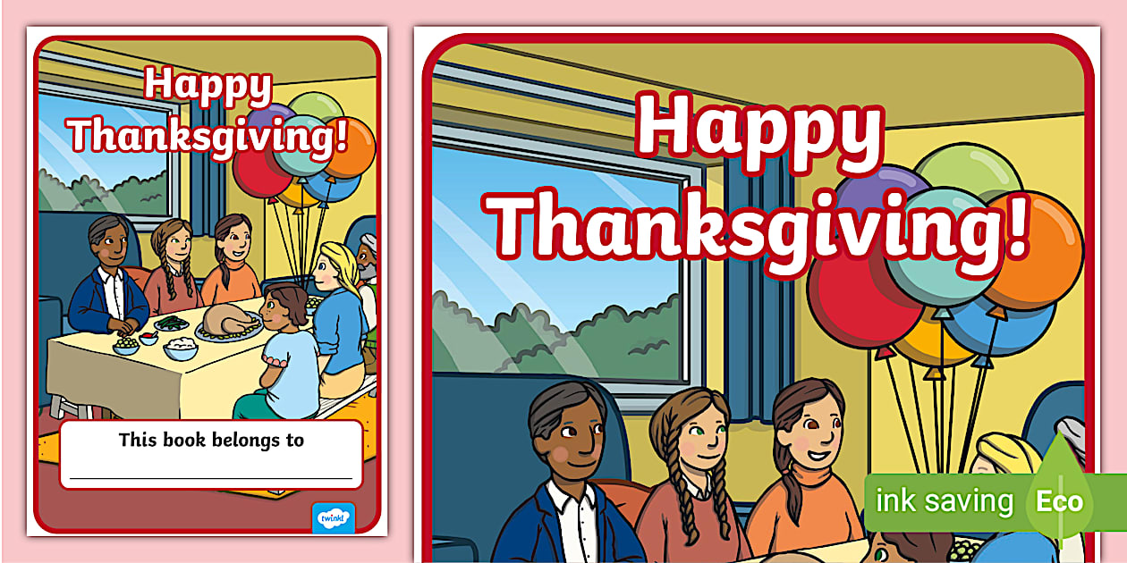Colourful Thanksgiving-Themed Book Cover | Twinkl | KS1
