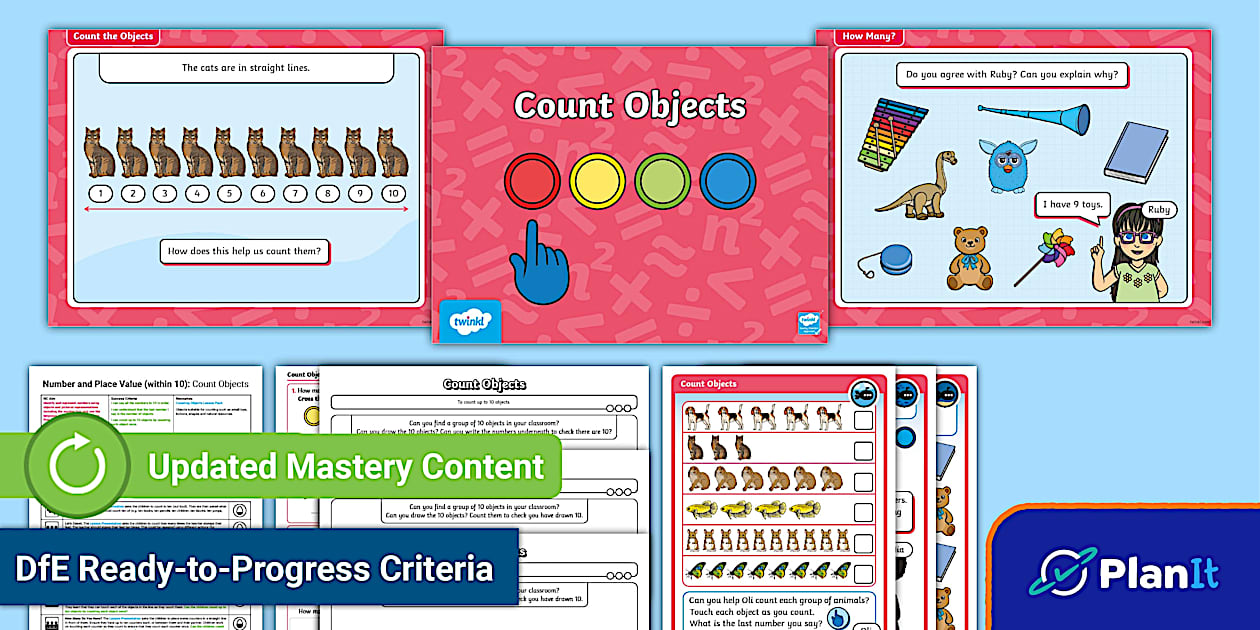 👉 Y1 Count Objects PlanIt Maths Lesson 2 Place Value within 10