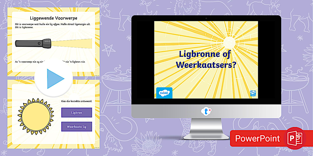 Ligbron of Weerkaatser PowerPoint Vasvrae (teacher made)