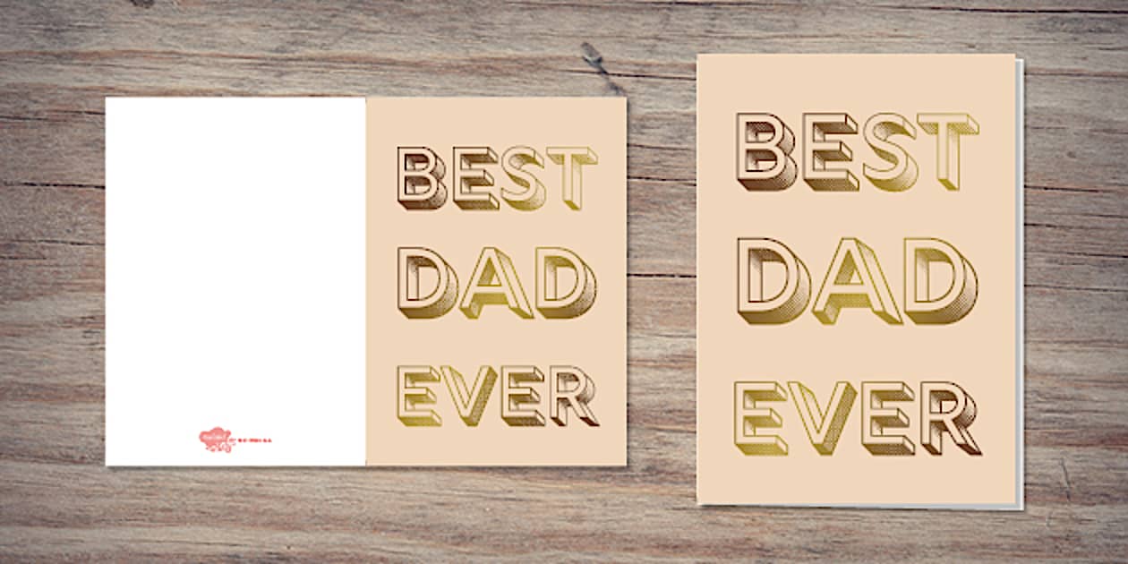 Best Dad Ever Card | Twinkl Party (teacher made) - Twinkl