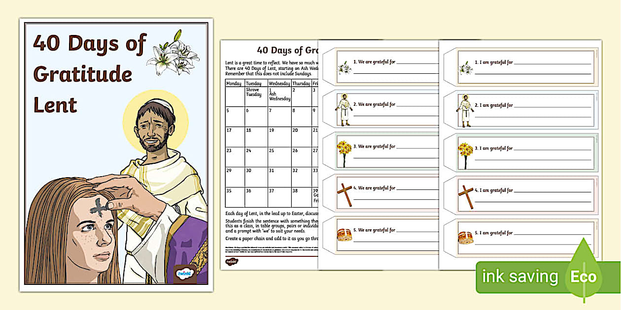 Lent - 40 Days of Gratitude Paper Chain - Twinkl