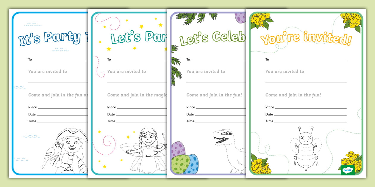 Party Invitation Handwriting Practice Pack (Teacher-Made)