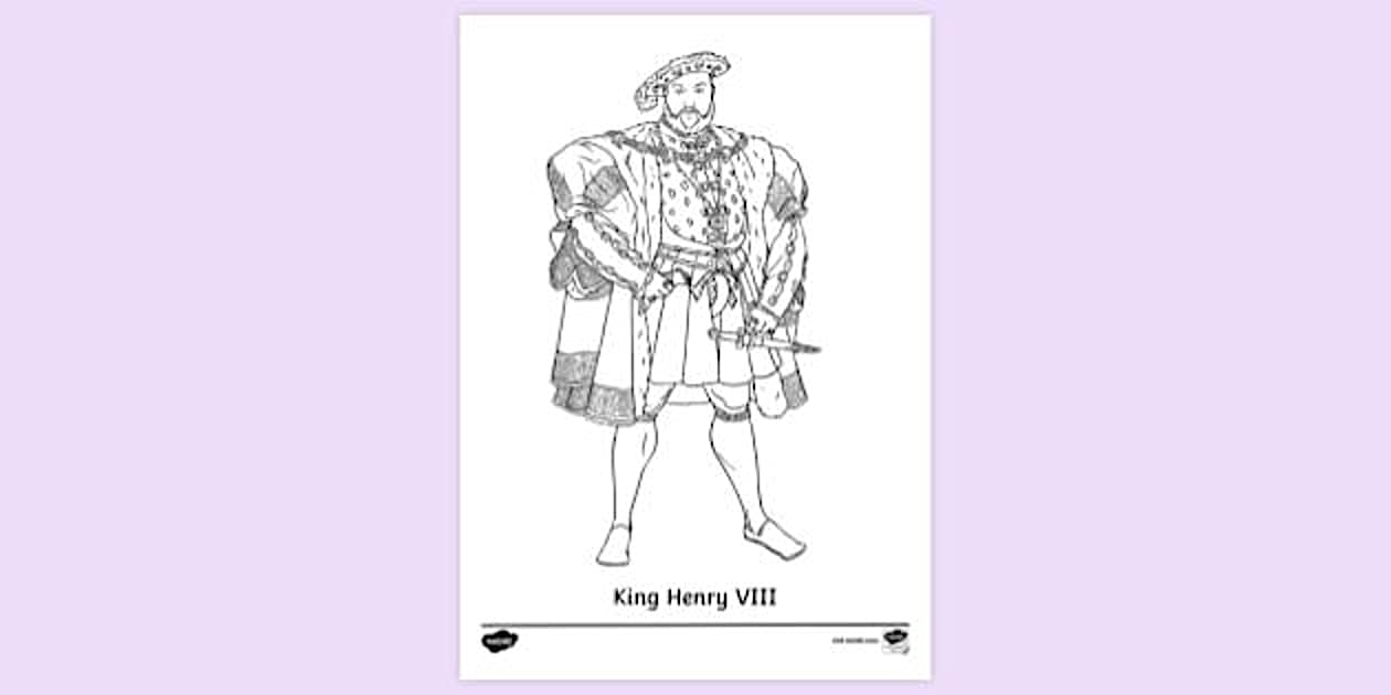 King Henry VIII Colouring Sheet – Printable (teacher made)
