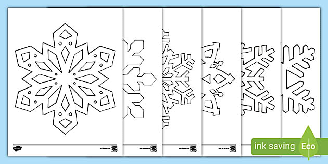 Snowflake Outlines - Snowflake Template PDF - Winter Weather