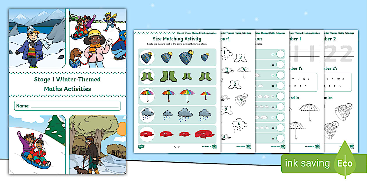 Stage 1 Winter Maths Activity Booklet - Twinkl