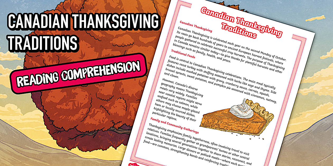 Canadian Thanksgiving Traditions Reading Comprehension