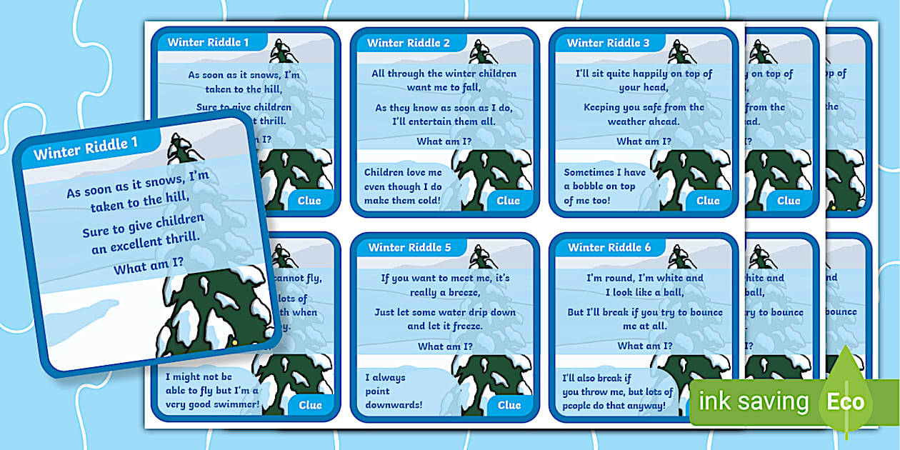 Winter Riddle Cards – All Levels – Twinkl Puzzled