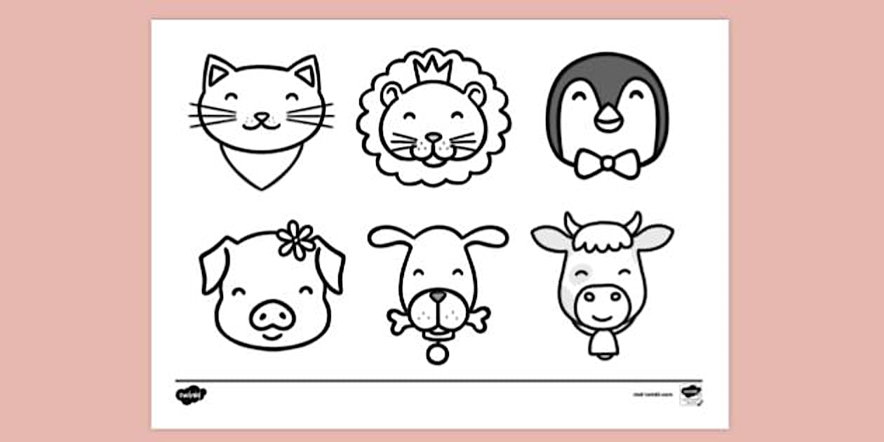 Cute Animals Colouring | Colouring Page (teacher made)