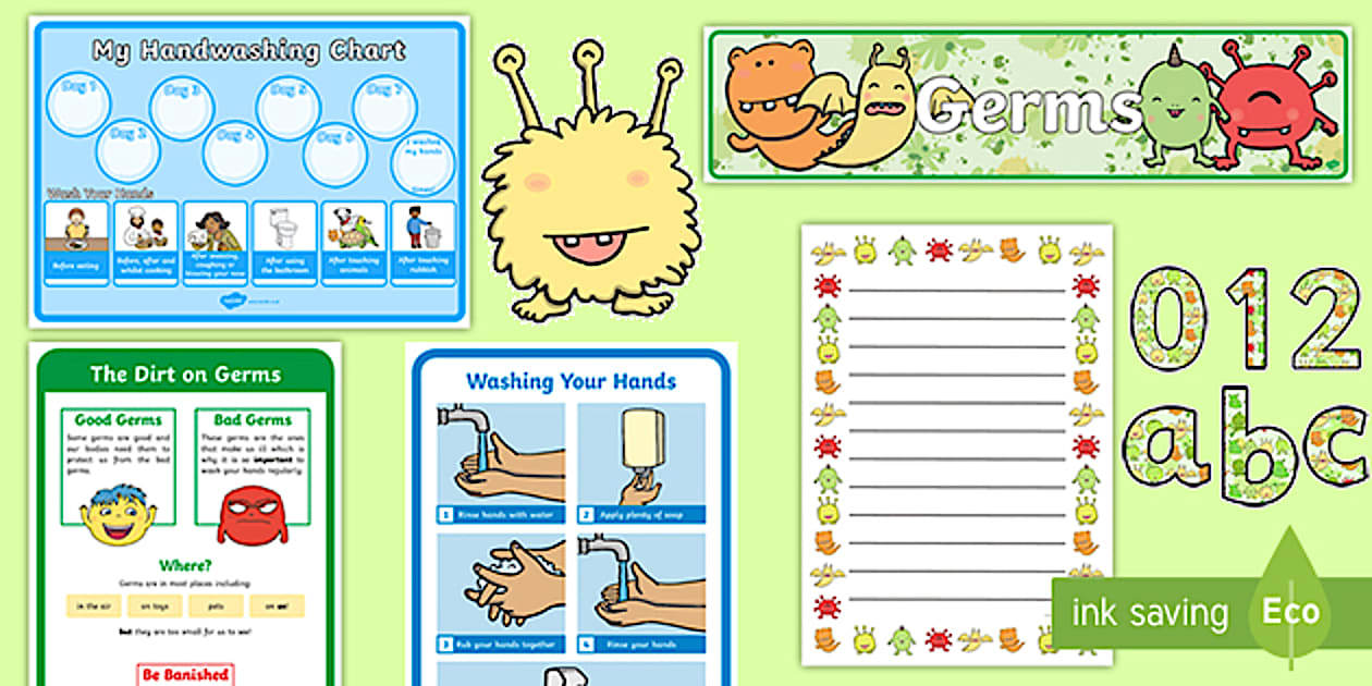 Editable Germs Display Pack (teacher made) - Twinkl