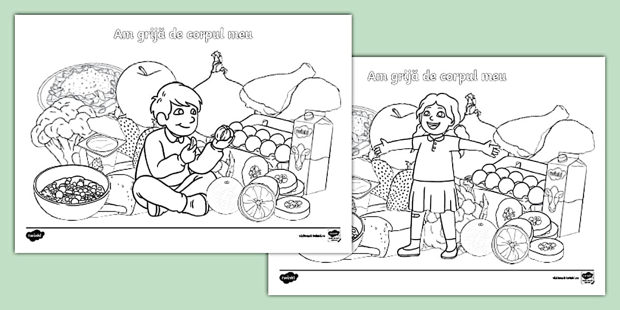 Am grijă de corpul meu – Desene de colorat (teacher made)