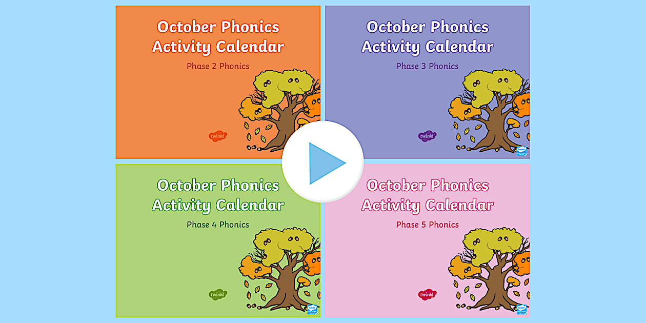October Phonics Activity Calander PowerPoint Pack - Twinkl