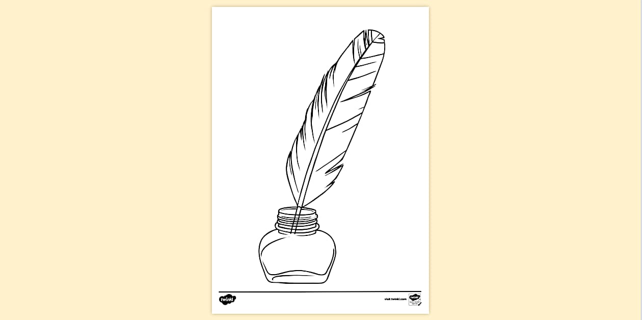 Pen and Ink Colouring Sheet | Colouring Sheets - Twinkl