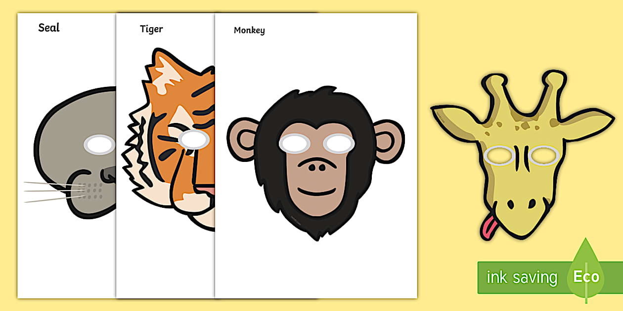 Zoo Animal Masks (teacher made) - Twinkl