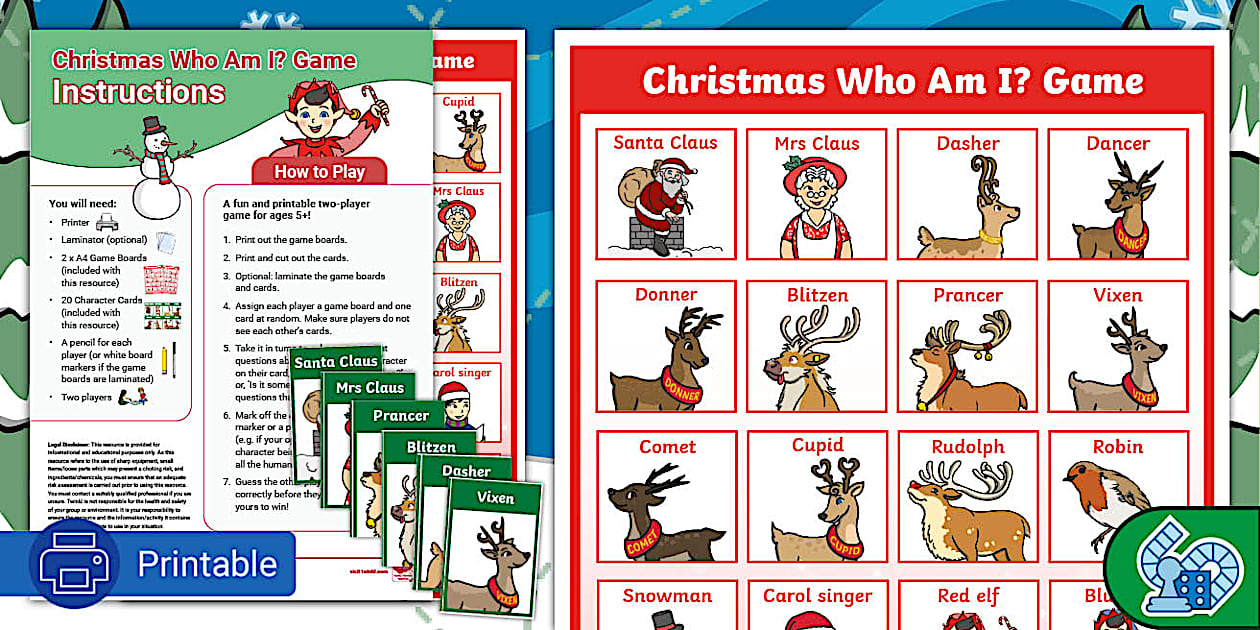 Christmas Who am I? Game | Twinkl Board Games - Twinkl