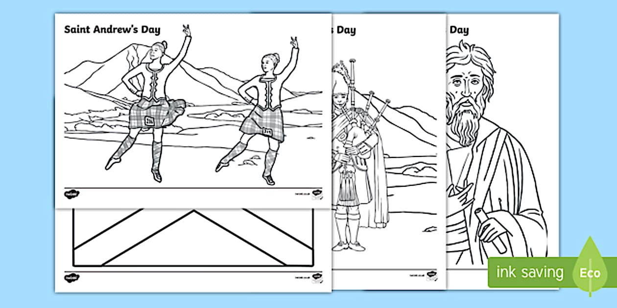Saint Andrew's Day Colouring Pages (teacher made) - Twinkl