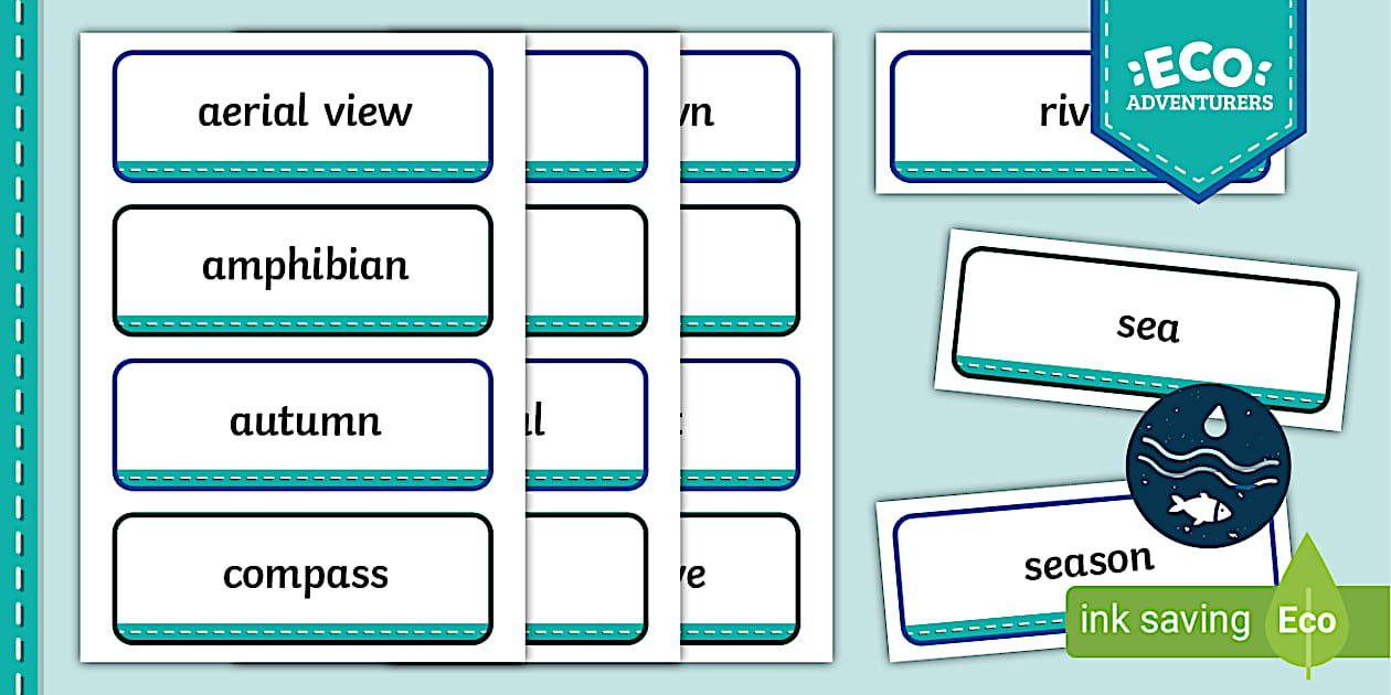 Year 1 Water & Life Below Water: Key Vocabulary Cards